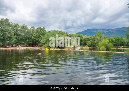 Las Presillas Natural pools. Rascafria, Madrid province, Spain Stock ...