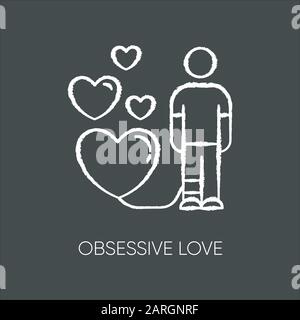 Obsessive love icon. Possessive relationship. Attachment to lover ...
