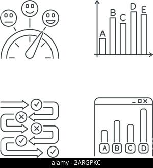 Satisfaction level chart icon outline vector. Feedback control. Emoji ...