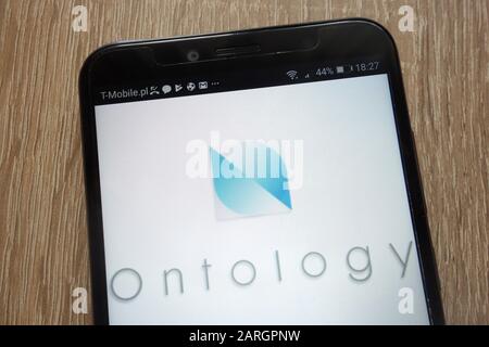 Ontology (ONT) cryptocurrency logo displayed on smartphone Stock Photo ...