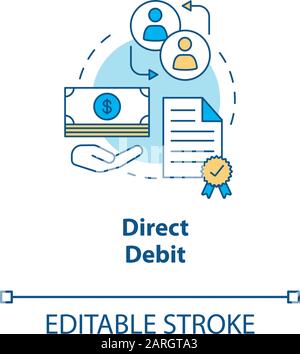 direct debit vector icon isolated on transparent background, direct ...