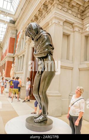 Bronze sculpture of a young girl by French sculptor JURGA, on display ...