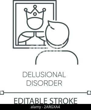 Delusional disorder icon. Man in mirror reflection. Bizzare and false ...