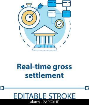 Real time gross settlement concept icon. Funds transfer system idea ...