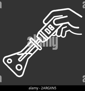 Testing reactives in lab flask glyph icon. Organic chemistry ...