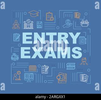 Entry exam word concepts banner. Academic education. College acceptance ...