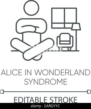 Alice in wonderland syndrome icon. Visual perception. Size distortion ...