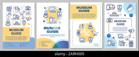 Museum guide brochure template. Exhibition guidebook. Flyer, booklet ...