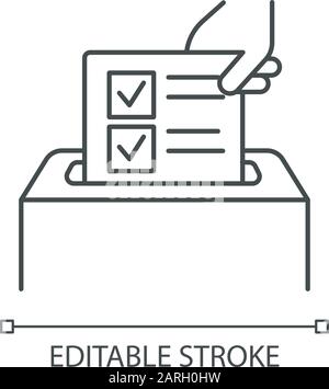 Editable icon of the ballot paper, survey or questionnaire of the ...