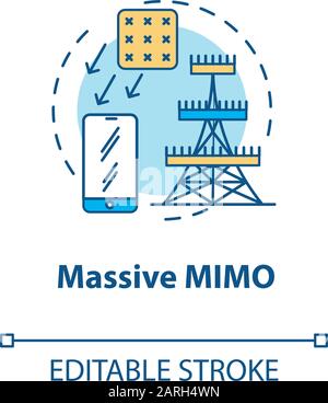Massive MIMO concept icon. 5G technologies idea thin line illustration ...