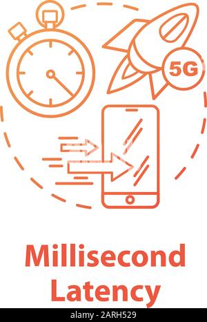 Millisecond latency concept icon. 5G technologies idea thin line ...