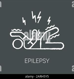 Epilepsy linear icon. Convulsive seizure. Shaking and tremor. Epileptic ...