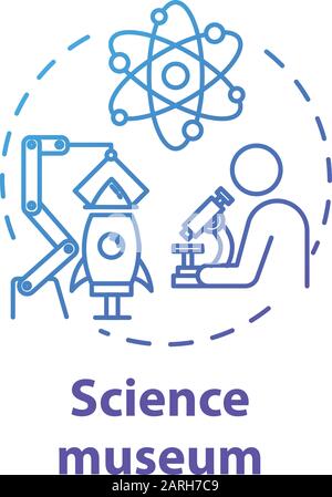 Science museum concept icon. Biotechnology and technology development ...