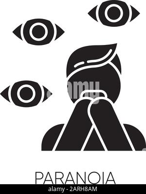 Psychosis icon. Paranoid and scared person. Confused mind. Fear. Phobia ...