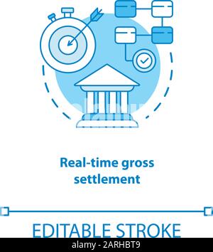 Real time gross settlement concept icon. Funds transfer procedure idea ...