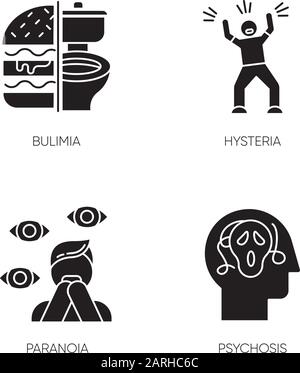 Hysteria glyph icon. Stress, anxiety. Person screaming. Man shouting ...