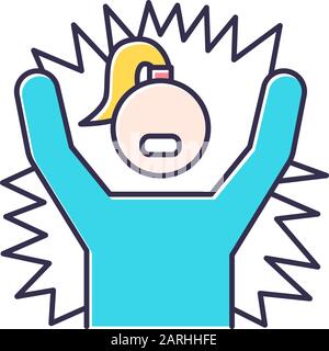 Emotional outburst icon. Outrage and tantrum. Aggressive person. Angry ...