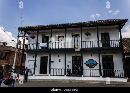Central square of Madrid, Cundinamarca, Colombia, Jan 27, 2020 Stock ...