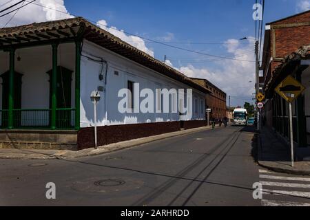 Central square of Madrid, Cundinamarca, Colombia, Jan 27, 2020 Stock ...