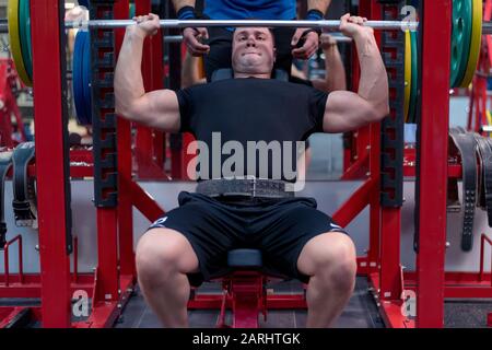 Bodybuilding Motivation. Two Bodybuilders Train Together at the Gym ...