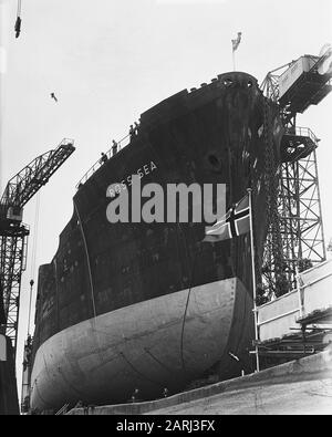 Ship for launching, 7 July 1951, Launching, ships, The Netherlands ...