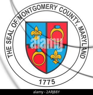 3D Seal of Montgomery County (Maryland), USA. 3D Illustration Stock ...