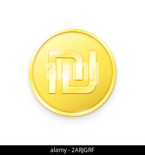 Gold Shekel coin. Israel money. Money gold currency, cash wealth golden ...