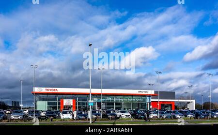 A Toyota car showroom in the Liffey Valley Motor Mall in West Dublin ...