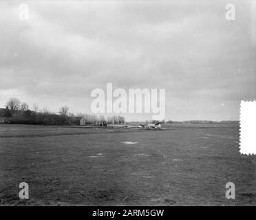 Airplane crash. Fairey Firefly fighter plane of the Navy Air Service ...