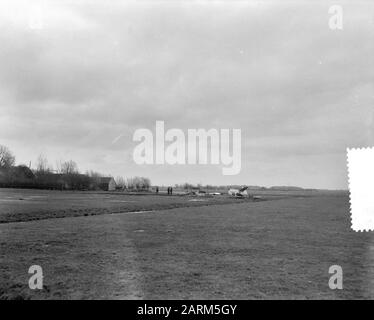 Airplane crash. Fairey Firefly fighter plane of the Navy Air Service ...