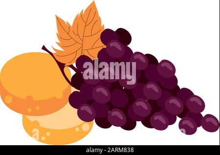 grapes fresh fruits and breads Stock Vector Image & Art - Alamy