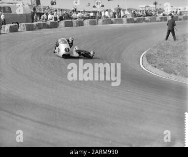 Motor sidecar-racing circuit and motorcycle racing circa 1960 United ...