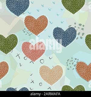 Terracotta Heart Abstract Seamless Pattern. Modern Digital Design ...