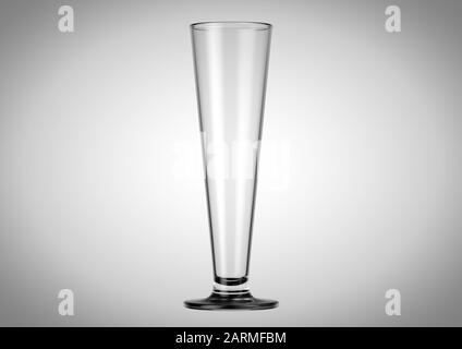 An empty pilsener shaped beer glass an isolated white studio background ...