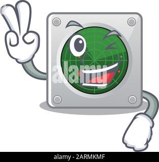 Smiley radar cartoon character design wearing headphone Stock Vector ...