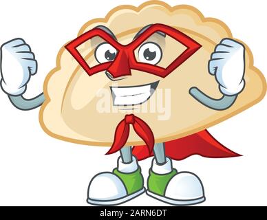 Smiley mascot of pierogi dressed as a Super hero Stock Vector Image ...