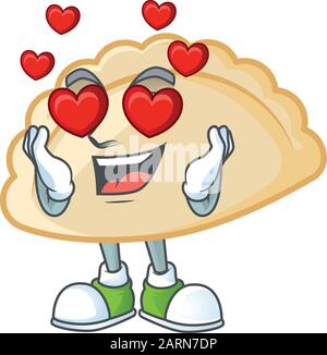 falling in love cute pierogi cartoon character design Stock Vector ...