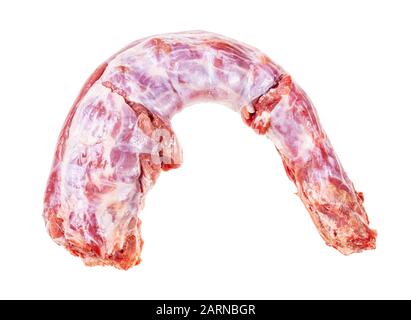 raw skinned Oxtail ( tail of cattle) isolated on white background Stock ...