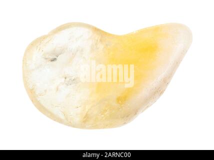 A closeup of a natural gemstone - pebble of citrine mineral gemstone on ...