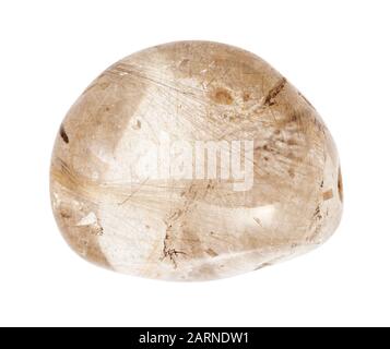 Natural gem rutile quartz isolated on white background Stock Photo - Alamy