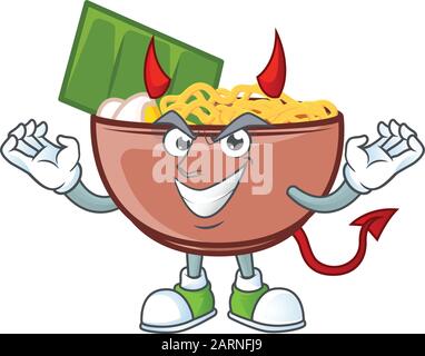 cartoon character of bowl of noodle with angry face Stock Vector Image ...