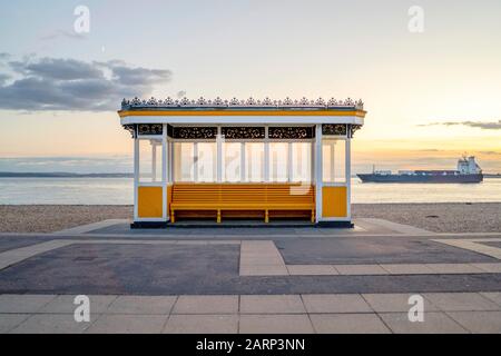Old Vintage Bus Stop Shelter UK Stock Photo - Alamy