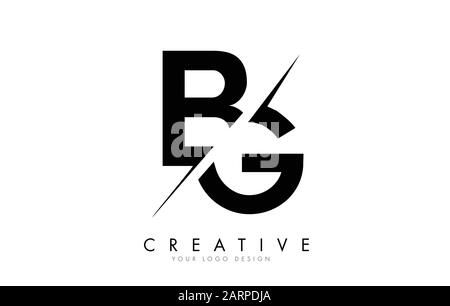 BG Letter Design with Creative Cut and Colorful Rainbow Texture. BG ...