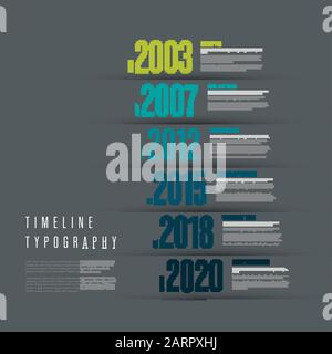 Vector dark Infographic typographic timeline report template with the ...