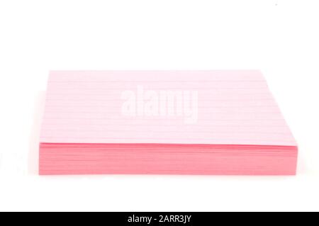 pink paper notepad isolated on white background Stock Photo - Alamy