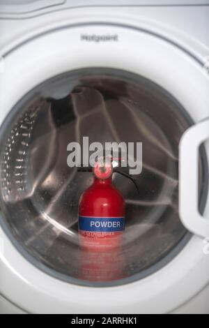 A Hotpoint washing machine which is on a recall list of fire-prone ...