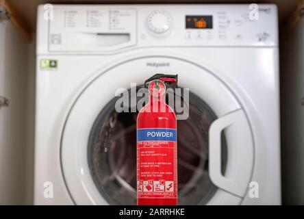 A Hotpoint washing machine which is on a recall list of fire-prone ...
