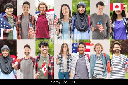 Immigrants of different countries and exchange students in language ...