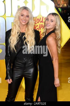 Lucy Donlan and Emily Donlan attending the world premiere of Birds of ...