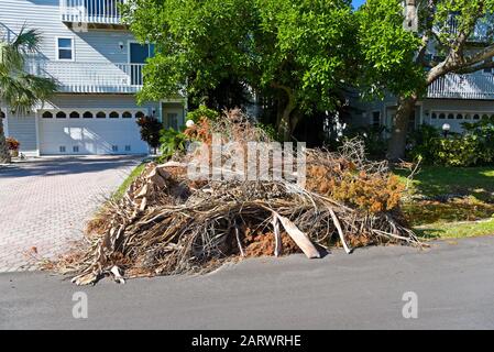 Beach homes collapse aftermath Hurricane Nicole Daytona Florida Stock ...